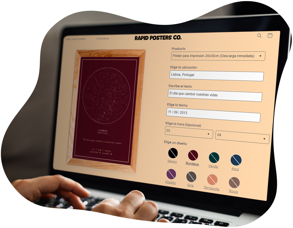 Rapid Posters Co. | Posters digitales de regalo y imprimir al instante